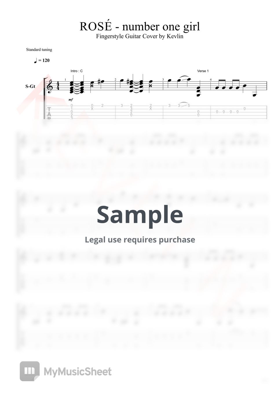 ROSÉ - number one girl Sheets by Kevlin