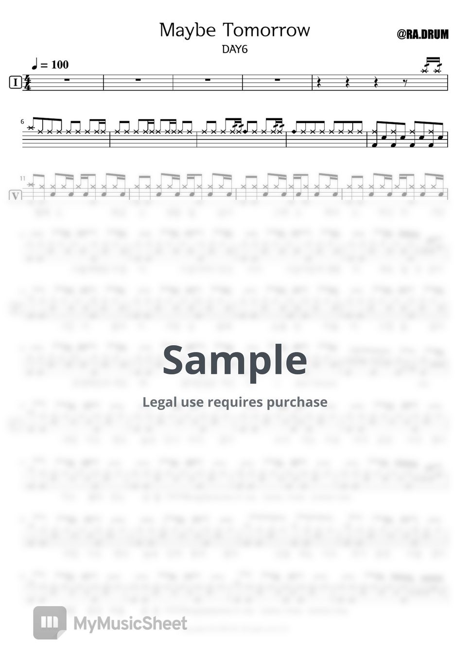 DAY6 - Maybe Tomorrow Sheet Music by 라드럼