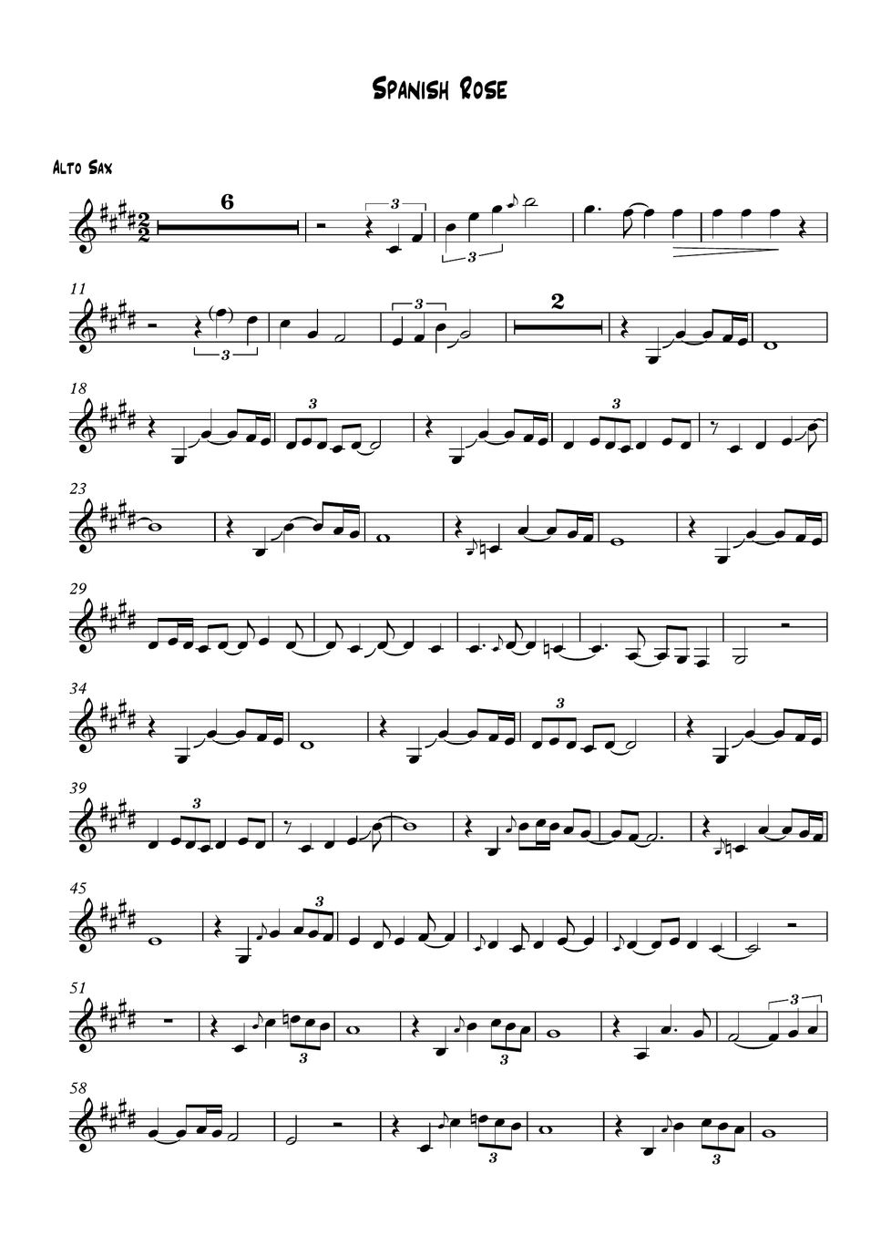Spanish Rose - Ed Calle (Alto Sax) Sheets by Ismael Dorado