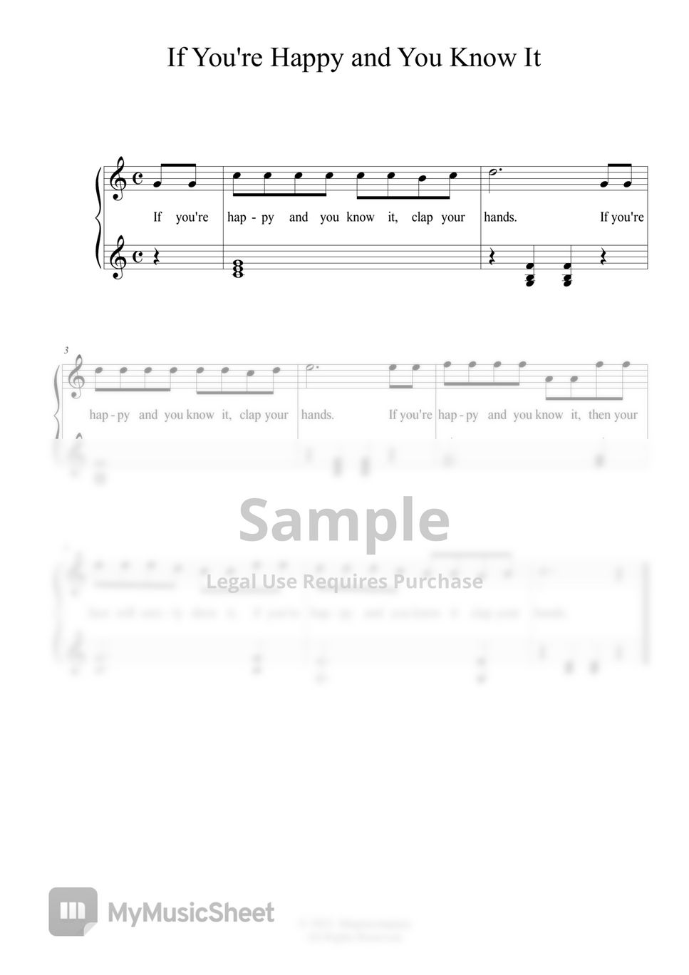 If You're Happy and You Know It Partition musicale by MyMusicSheet Official