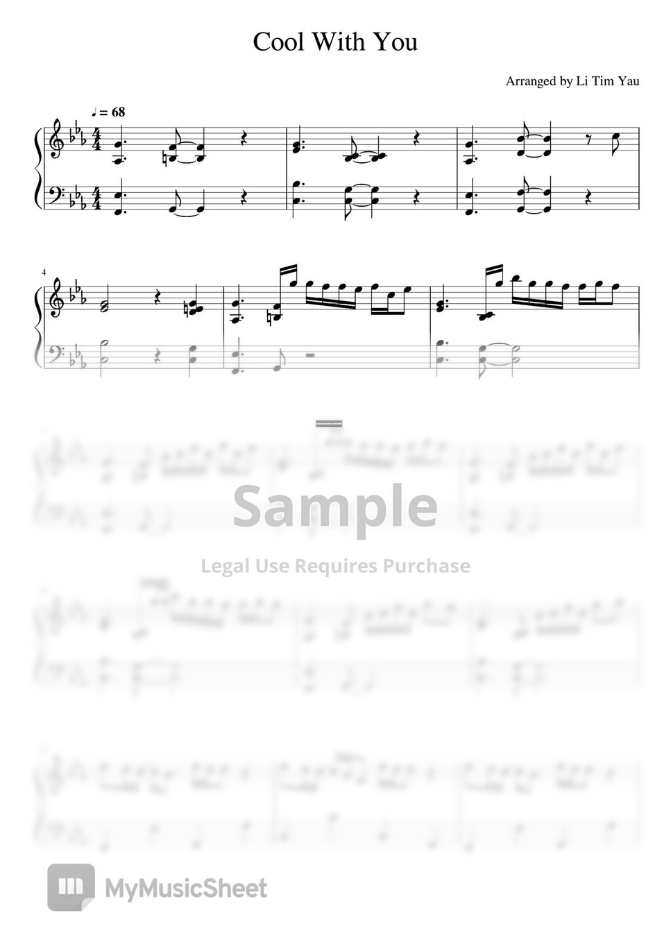 NewJeans - Cool With You (Piano Cover) Bladmuziek by Li Tim Yau