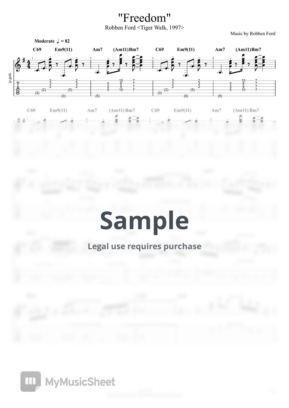 Robben Ford - Freedom Tab + 1staff by jazzy1120