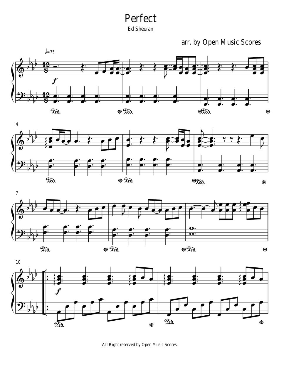 Ed Sheeran - Perfect 악보 by Open Music Score