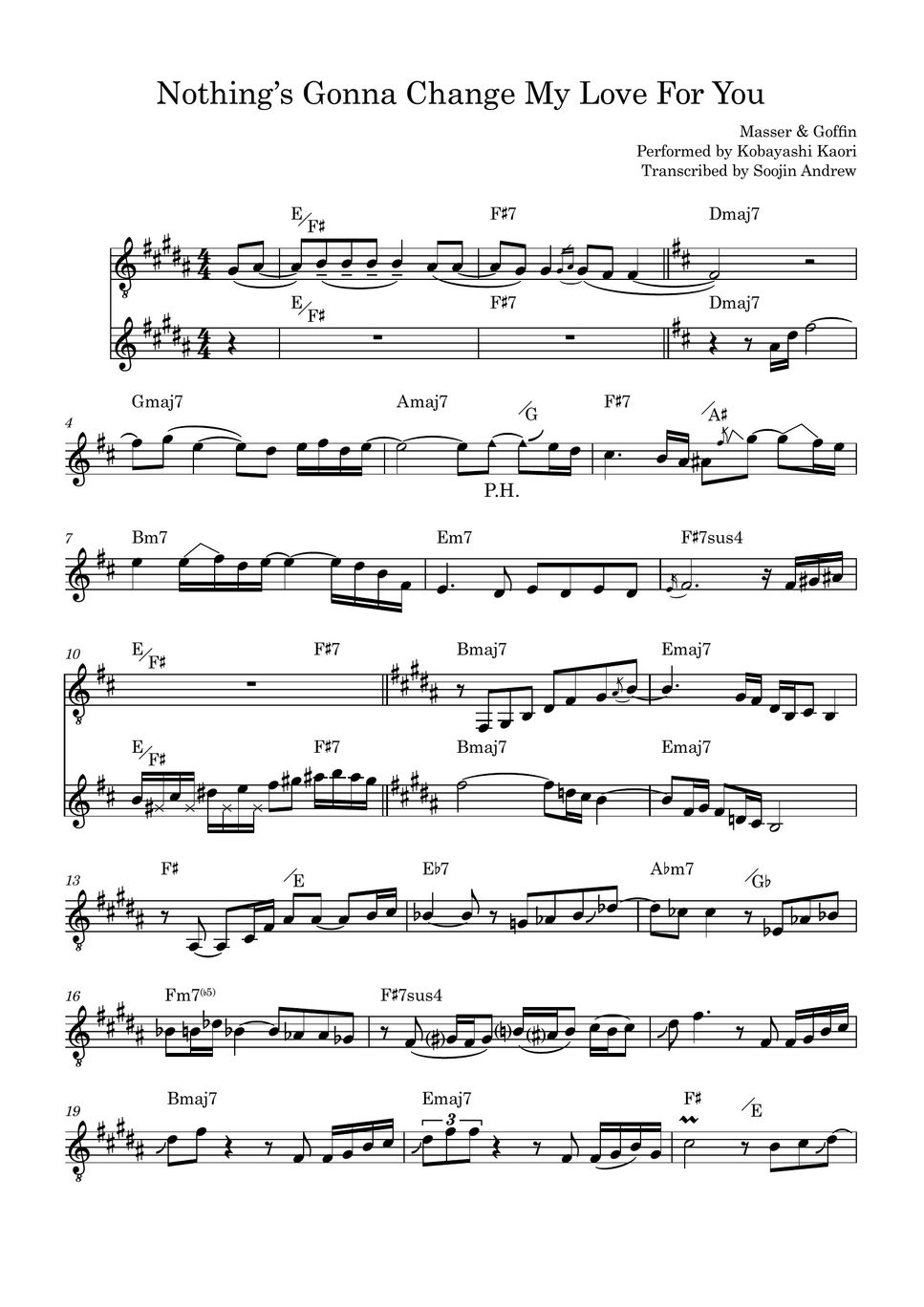 Kobayashi Kaori - Nothing's Gonna Change My Love For You Sheet by Soojin Andrew