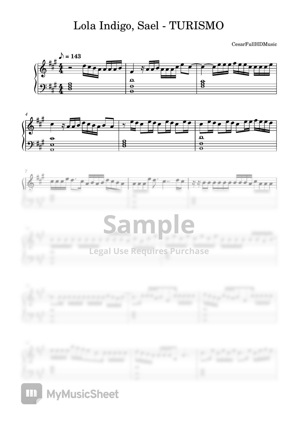 Lola Indigo, Sael - TURISMO Sheets