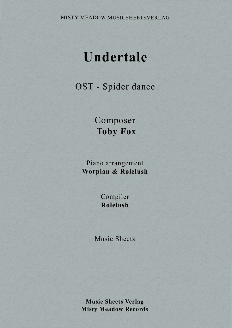 Toby Fox - Undertale OST: 059 - Spider Dance نوتة by Rolelush