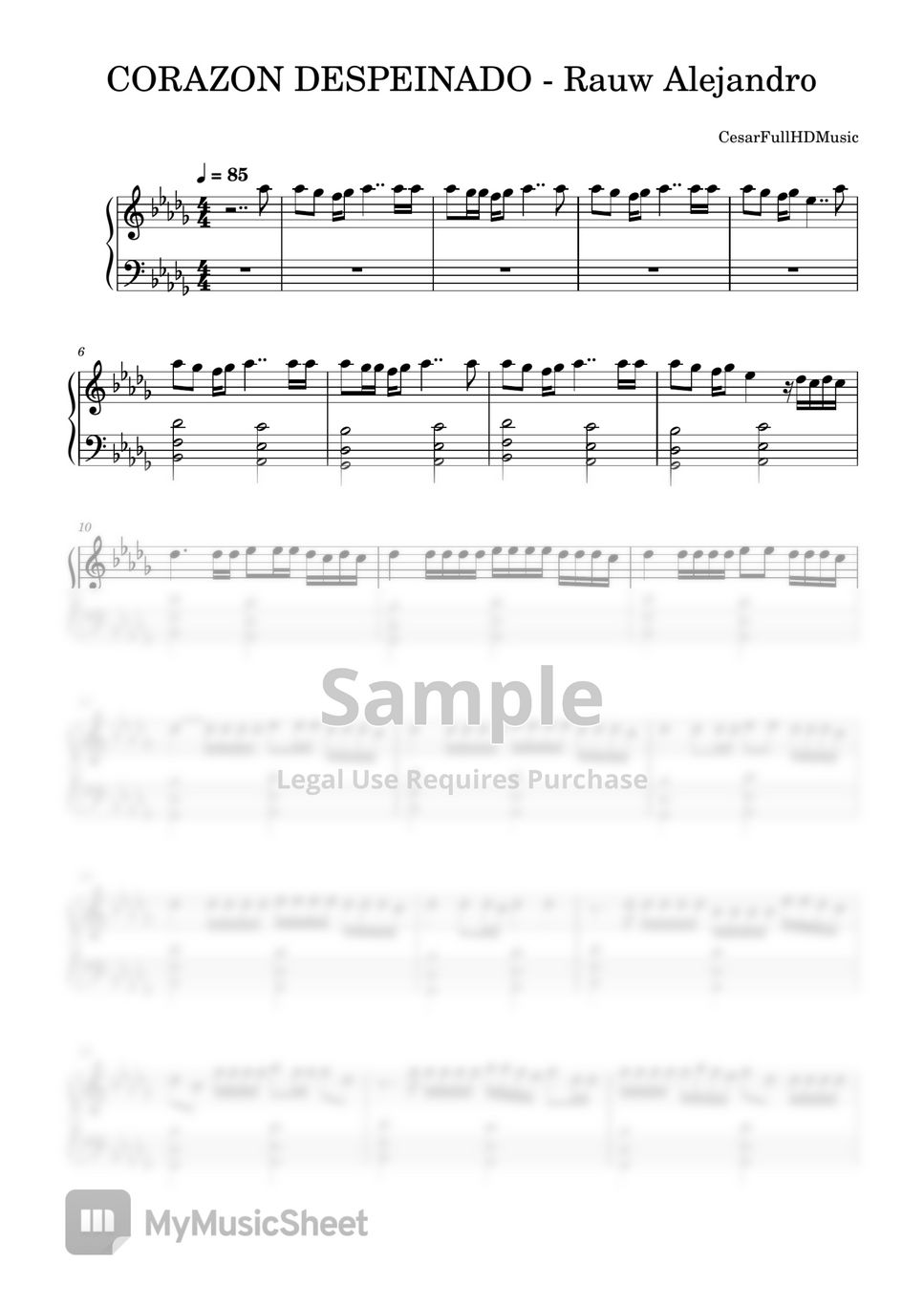 Rauw Alejandro - CORAZON DESPEINADO Sheet Music