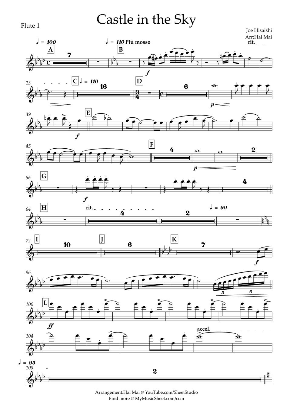 Joe Hisaishi - Laputa:Castle in The Sky for Orchestra - Set of Part ...