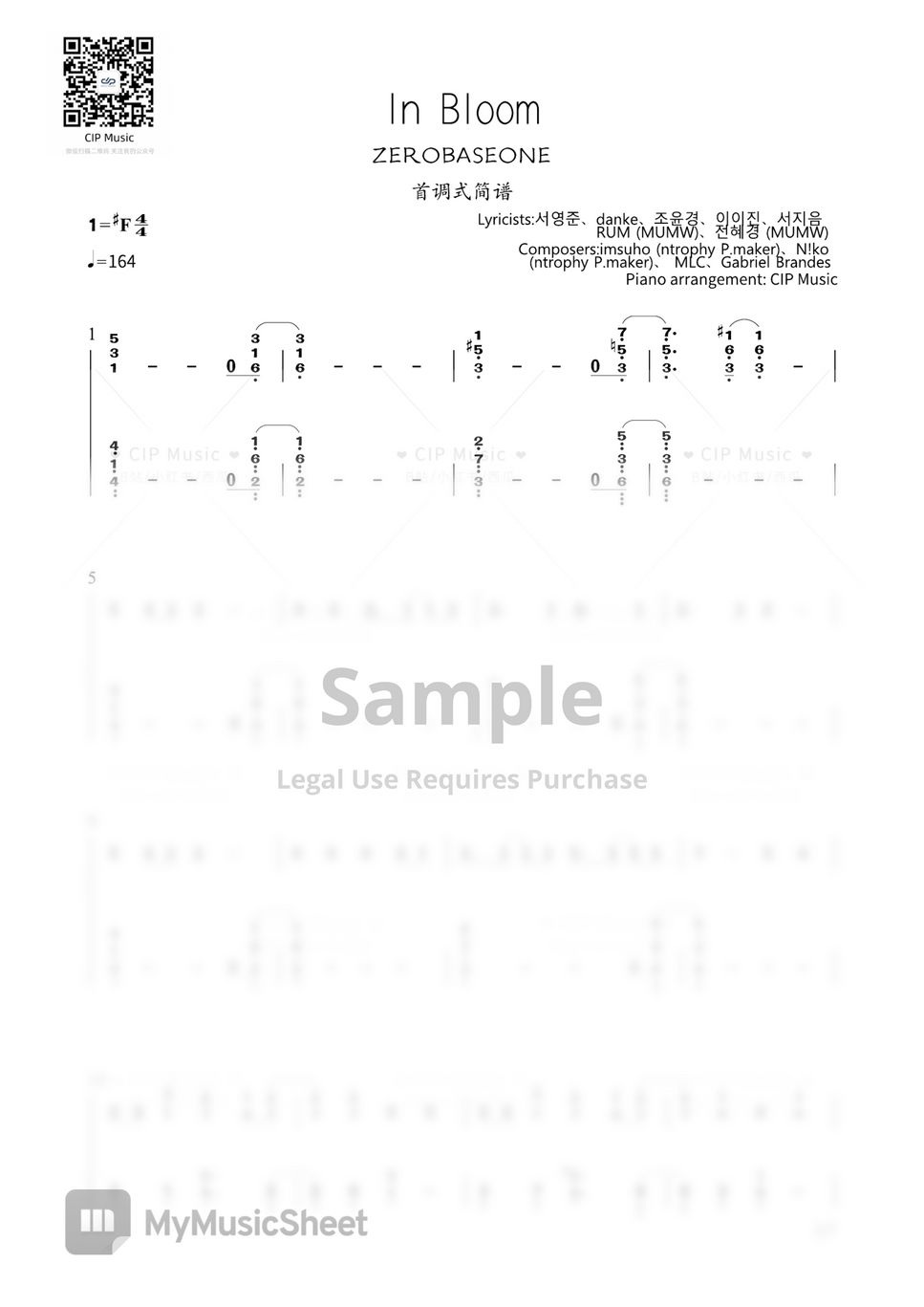 ZEROBASEONE - In Bloom Sheet Music by CIP Music