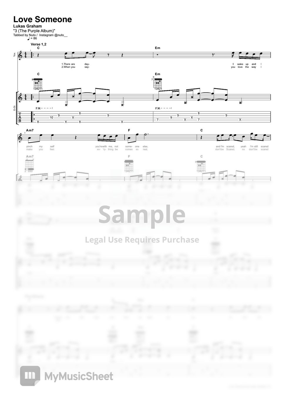 Lukas Graham - Love Someone Hoja by 늦토