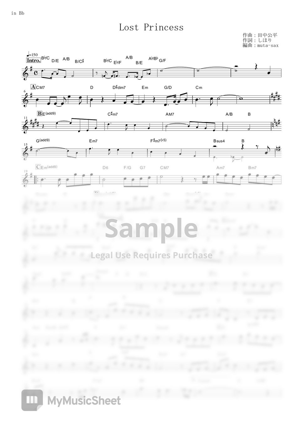 Princess Connect! Re:Dive - Lost Princess (in Bb) Partitura by Pecorine (M・A・O), Kokkoro (Miku ...