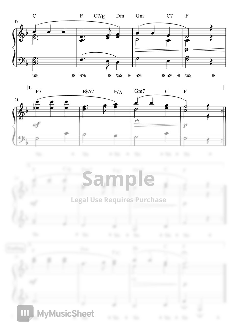 furusato (Fdur/pianosolo/beginner) Sheet Music by pfkaori