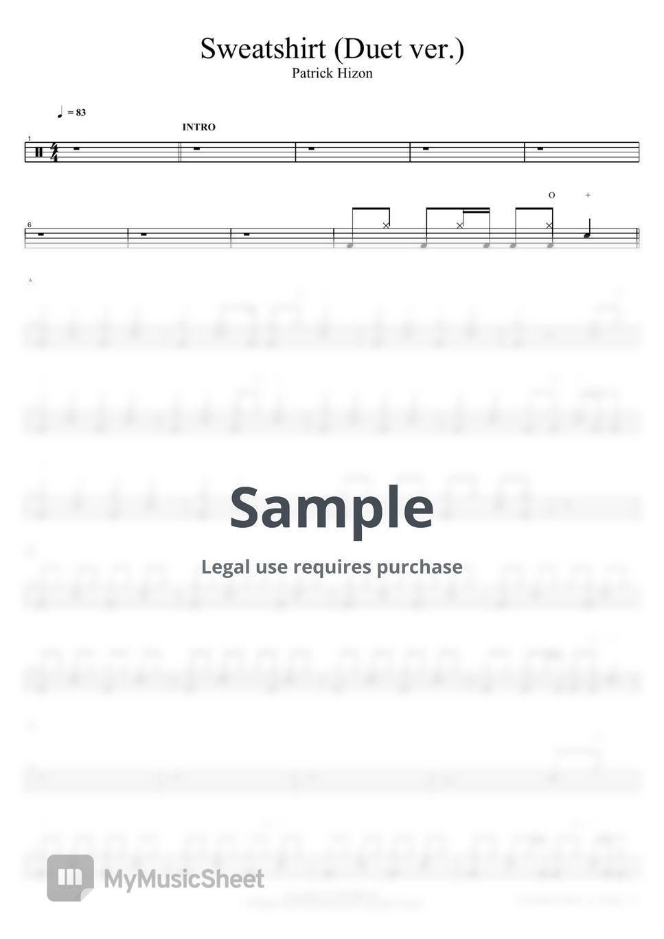 Patrick Hizon - Sweatshirt (Duet ver.) Sheet Music by copydrum