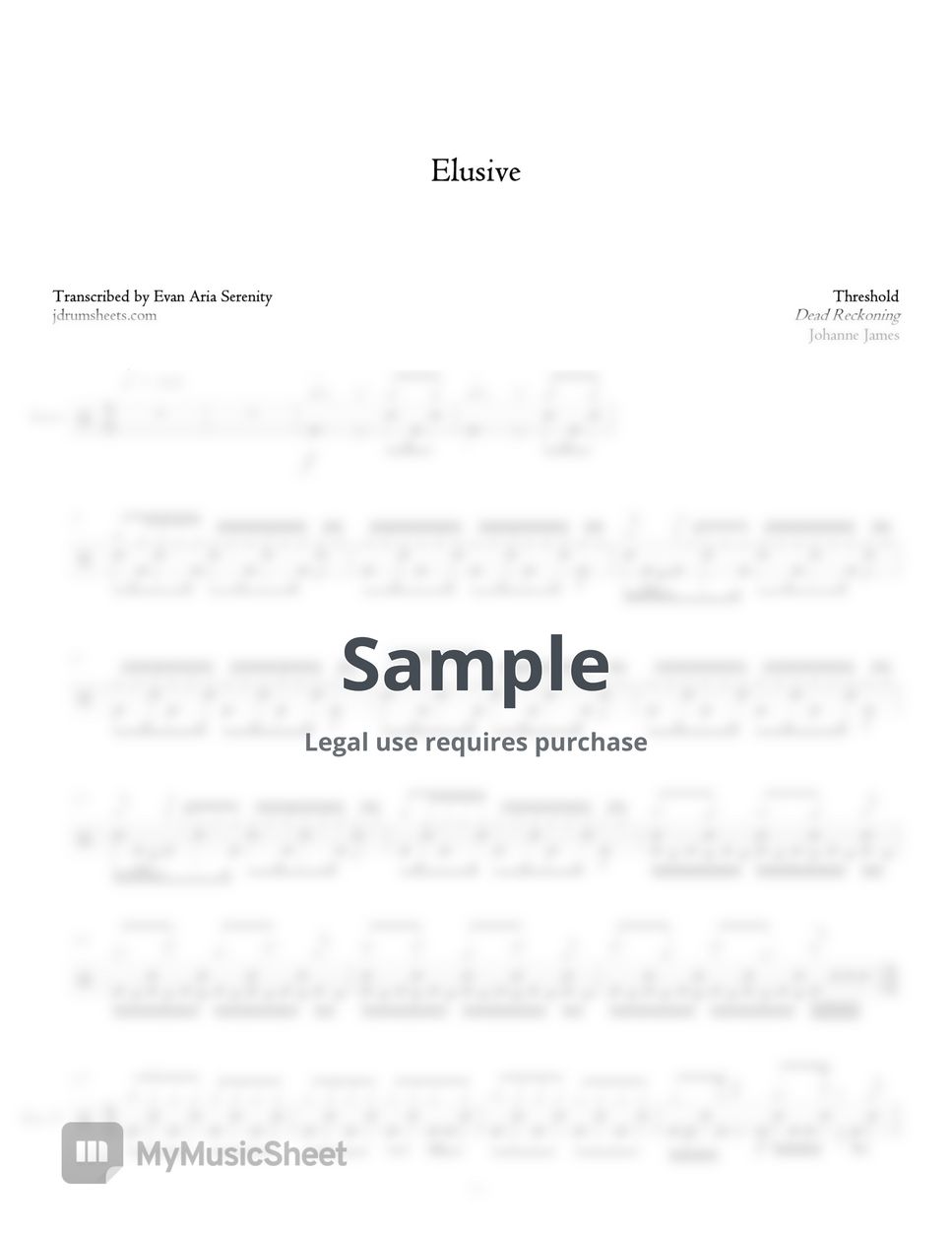Threshold - Elusive Sheets by Jaslow Drum Sheets