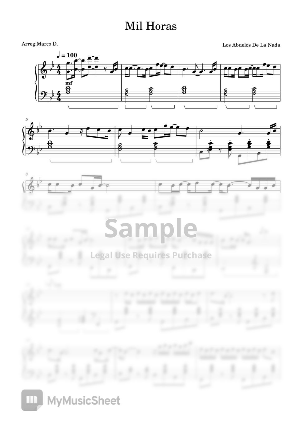 Los Abuelos De La Nada - Mil Horas Sheets by Marco D.