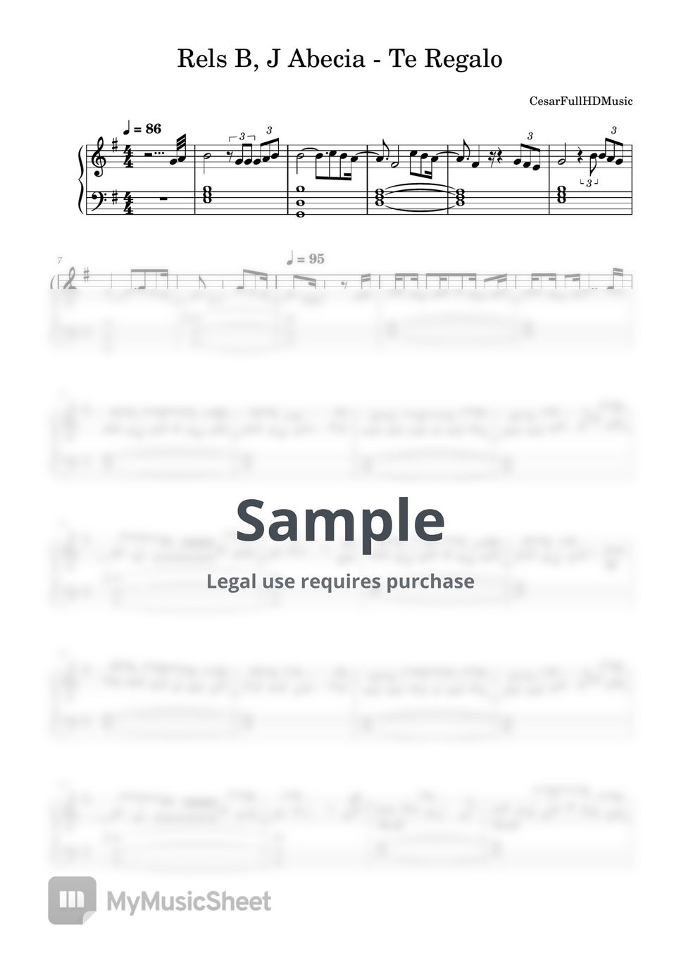 Rels B, J Abecia - Te Regalo 악보