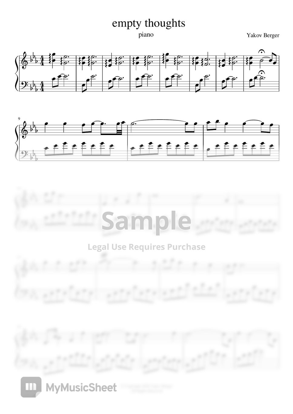 Yakov - empty thoughts 악보