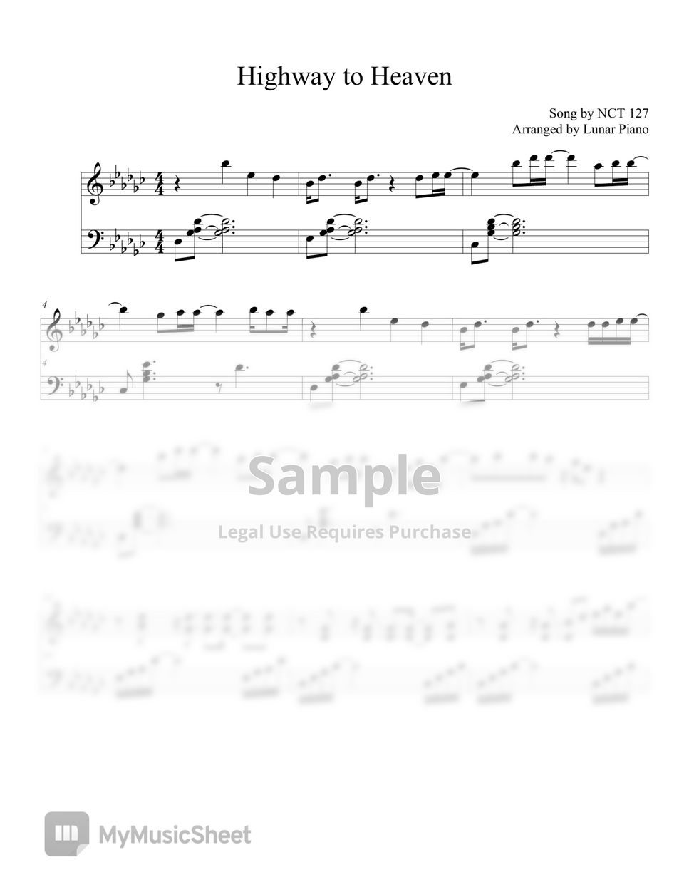 NCT 127 - Highway to Heaven (Normal + Easy Key) 악보