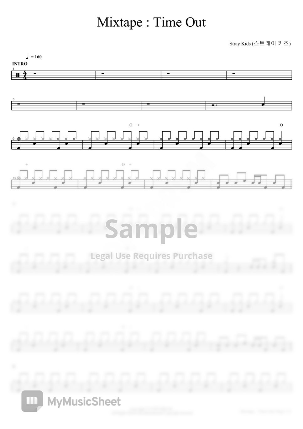 Stray Kids (스트레이 키즈) - Mixtape Time Out Sheets by COPYDRUM