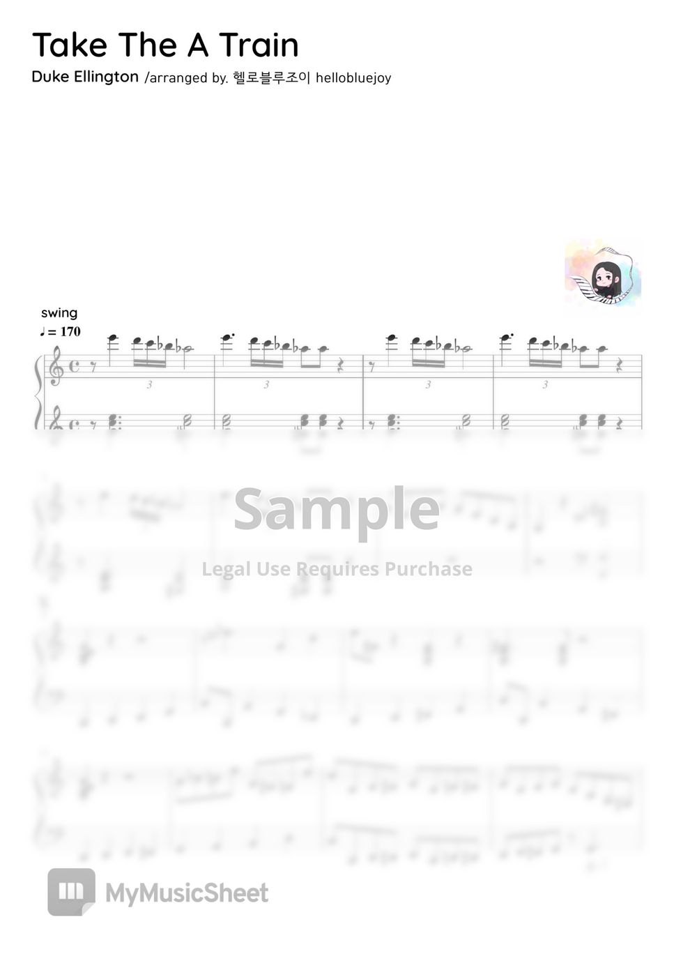 Duke Ellington - Take The A Train (jazz ver.) Sheet Music by 헬로블루조이