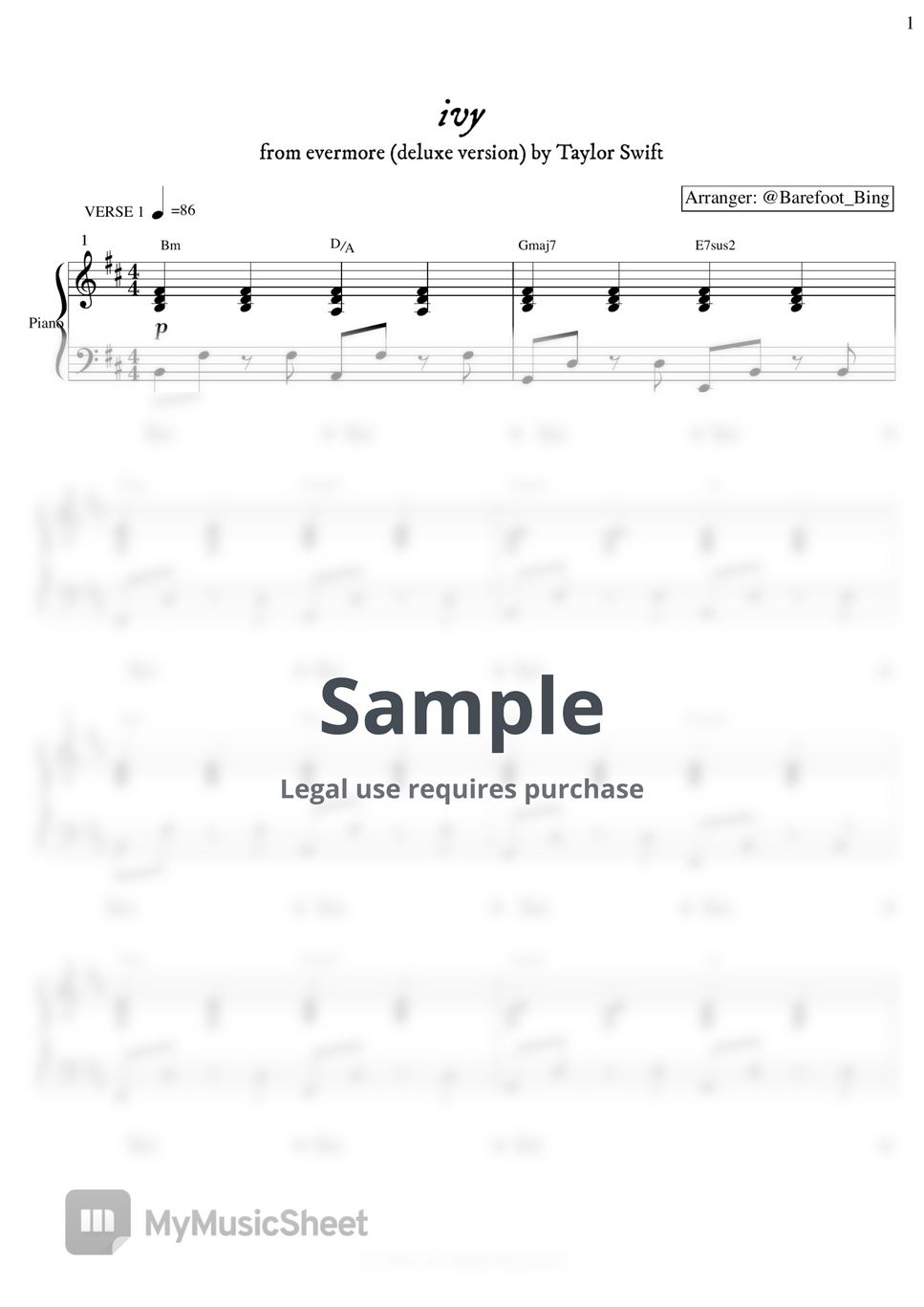 Taylor Swift - ivy Sheets by Barefoot Bing