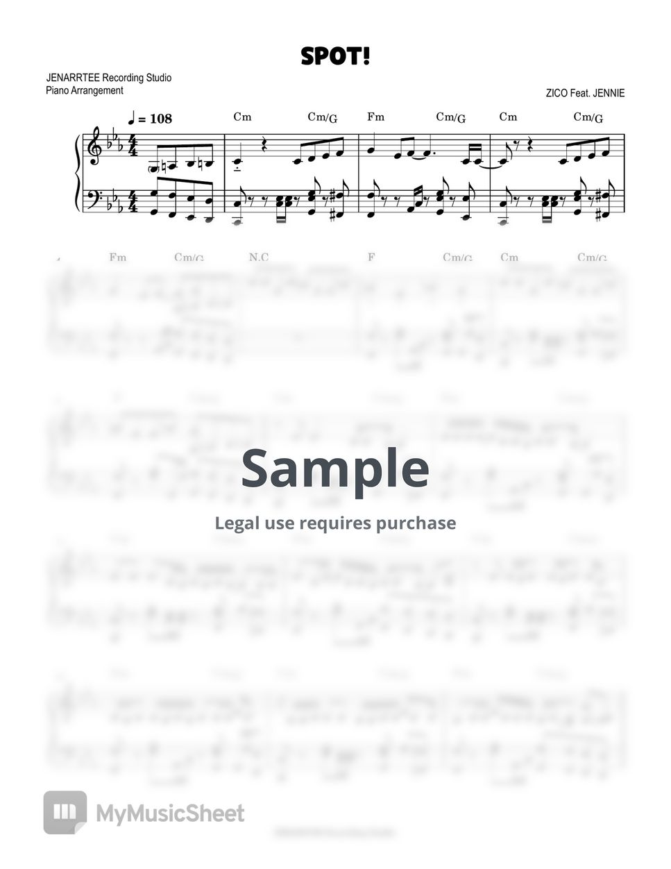 ZICO Feat. JENNIE - SPOT! แผ่น by JENARRTEE Recording Studio