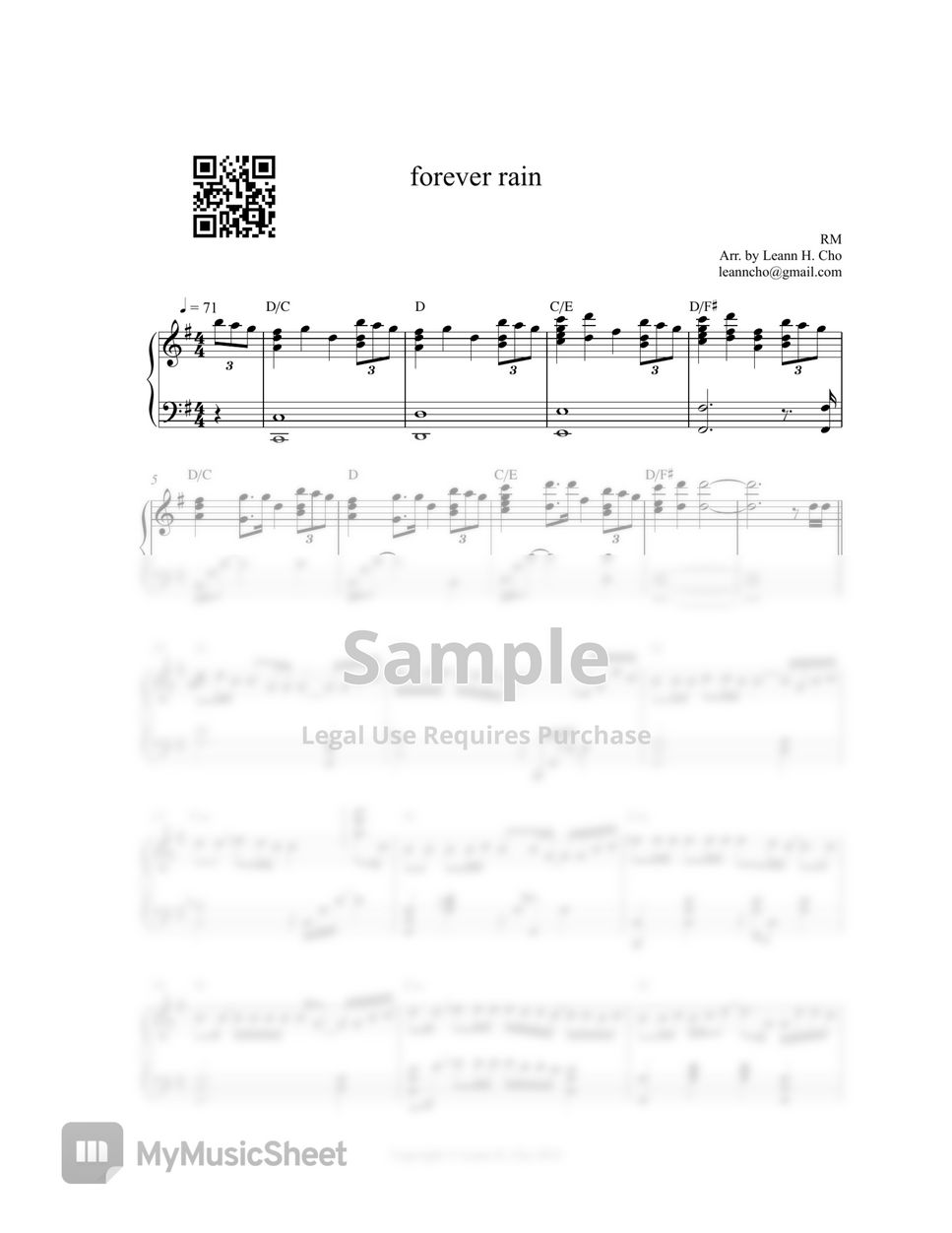 RM - Forever Rain Spartito