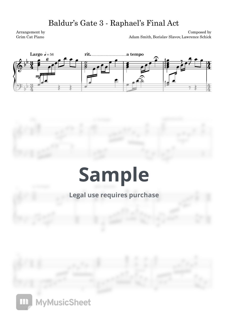 Baldur's Gate 3 - Raphael's Final Act Sheet Music by Grim Cat Piano
