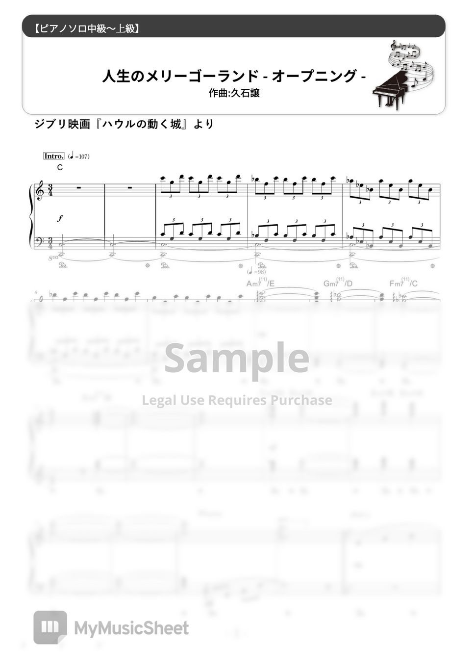 Joe Hisaishi Opening Song Merry Go Round Of Life Howls Moving