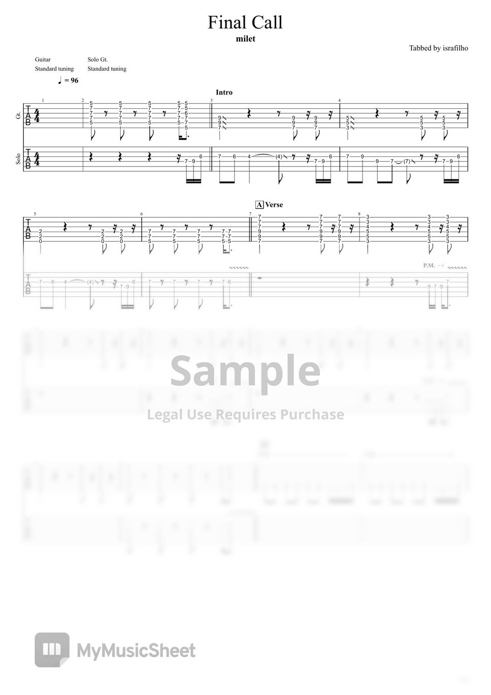 milet - Final Call Sheets by israfilho