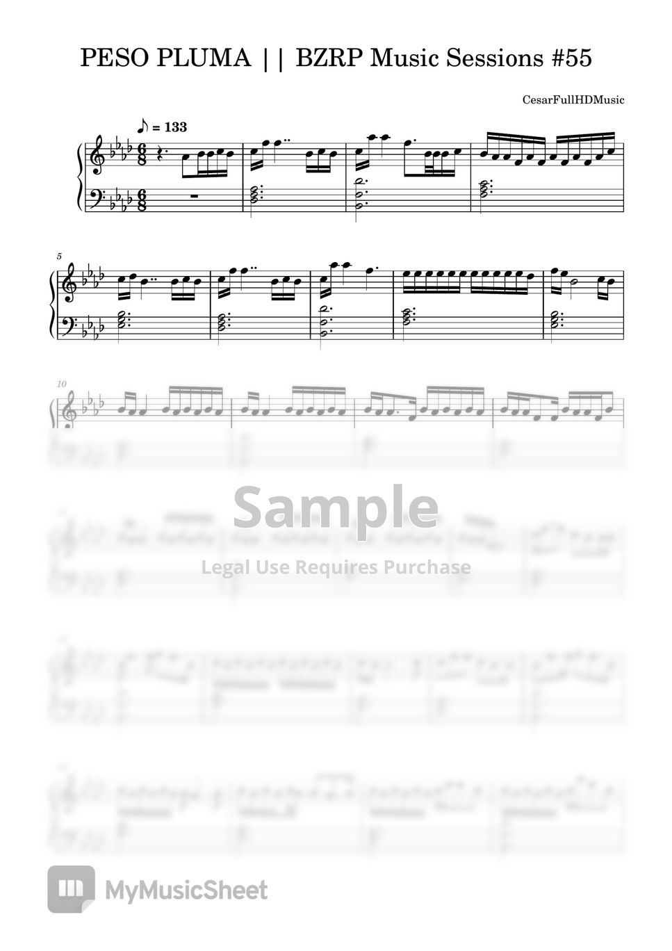 PESO PLUMA - BZRP - Music Sessions #55 Sheet Music