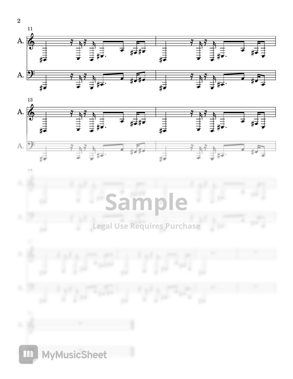 Aitch x AJ Tracey - Rain (EASY PIANO SHEET) Sheet Music by Synthly