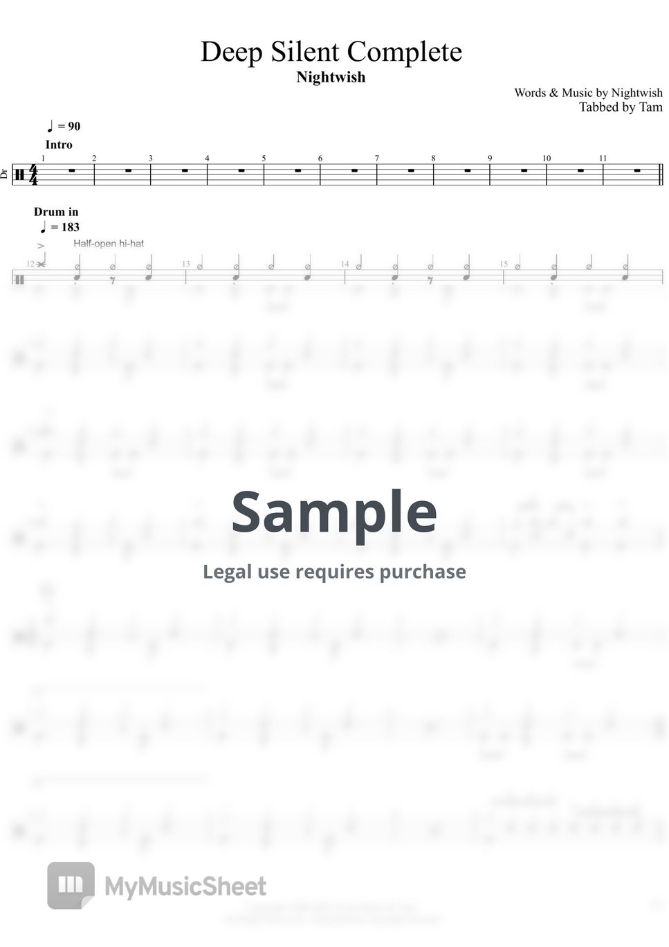 Nightwish - Deep Silent Complete (Nightwish / Deep Silent Complete / 鼓譜 ...