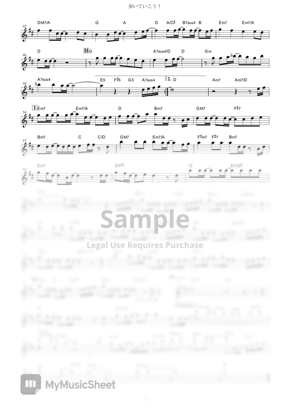 Nao Touyama - Aruite Ikou! (Asteroid in Love / in Eb) Sheet Music by muta-sax
