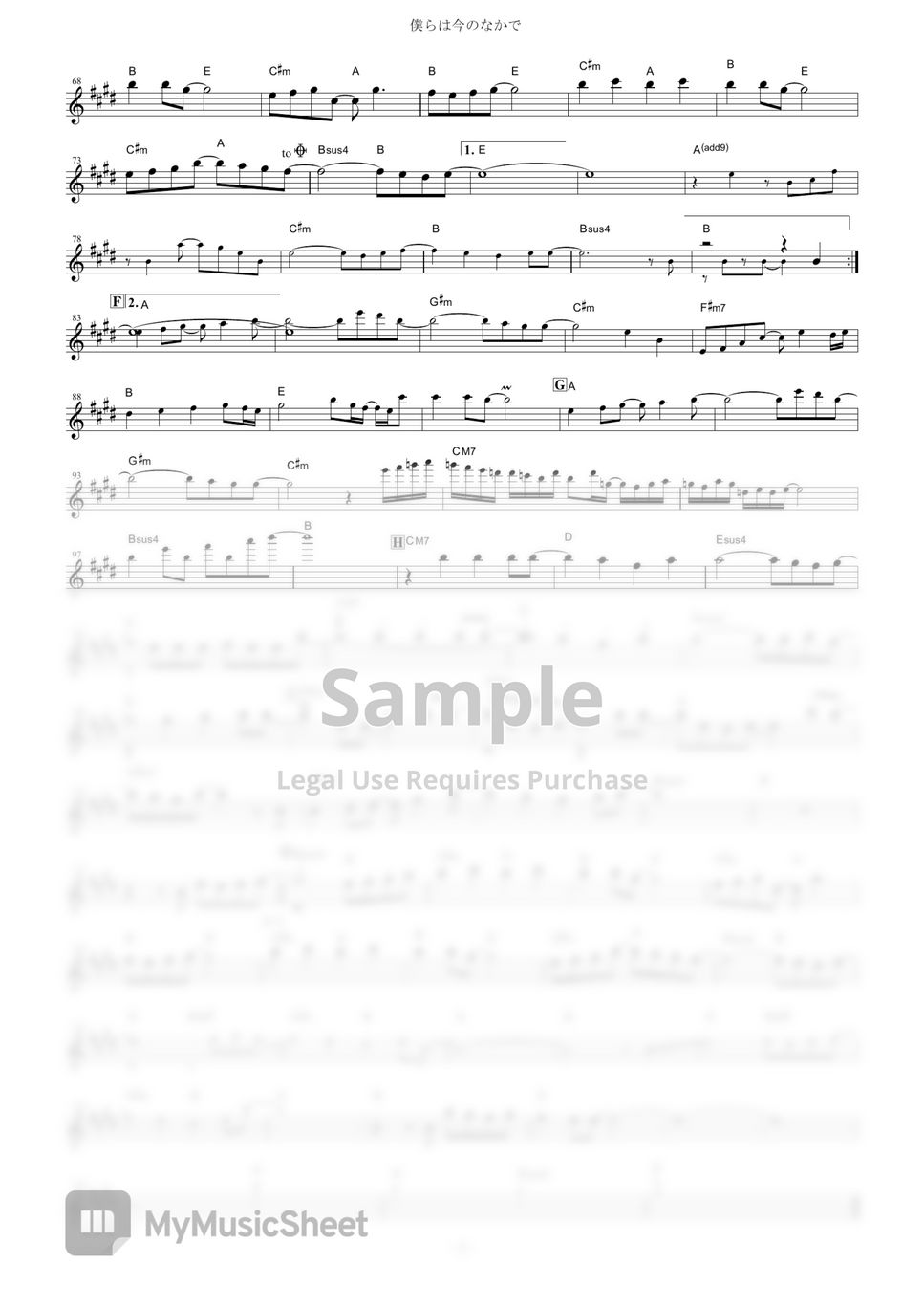 Love Live! School Idol Project - Bokura wa Ima no Naka de (in C) Sheet ...