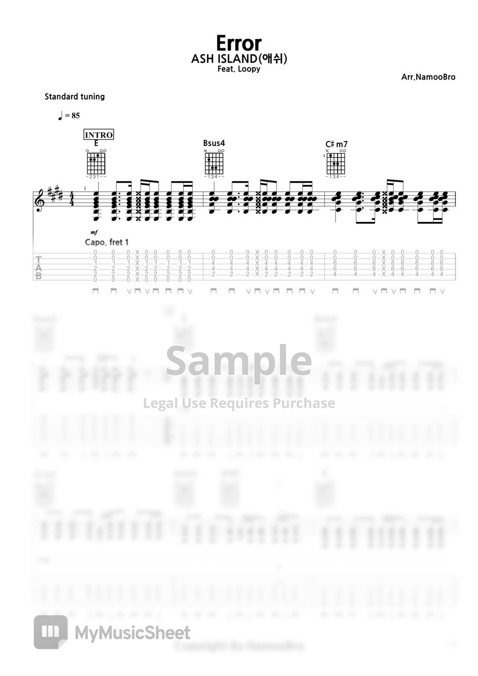 ASH ISLAND - Error Sheets by NamooBro