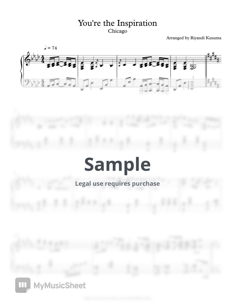 Chicago - You're the Inspiration Sheet Music by Riyandi Kusuma