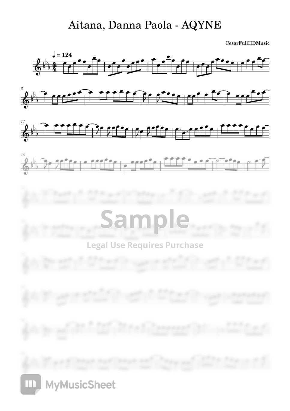 Aitana, Danna Paola - AQYNE Sheet Music