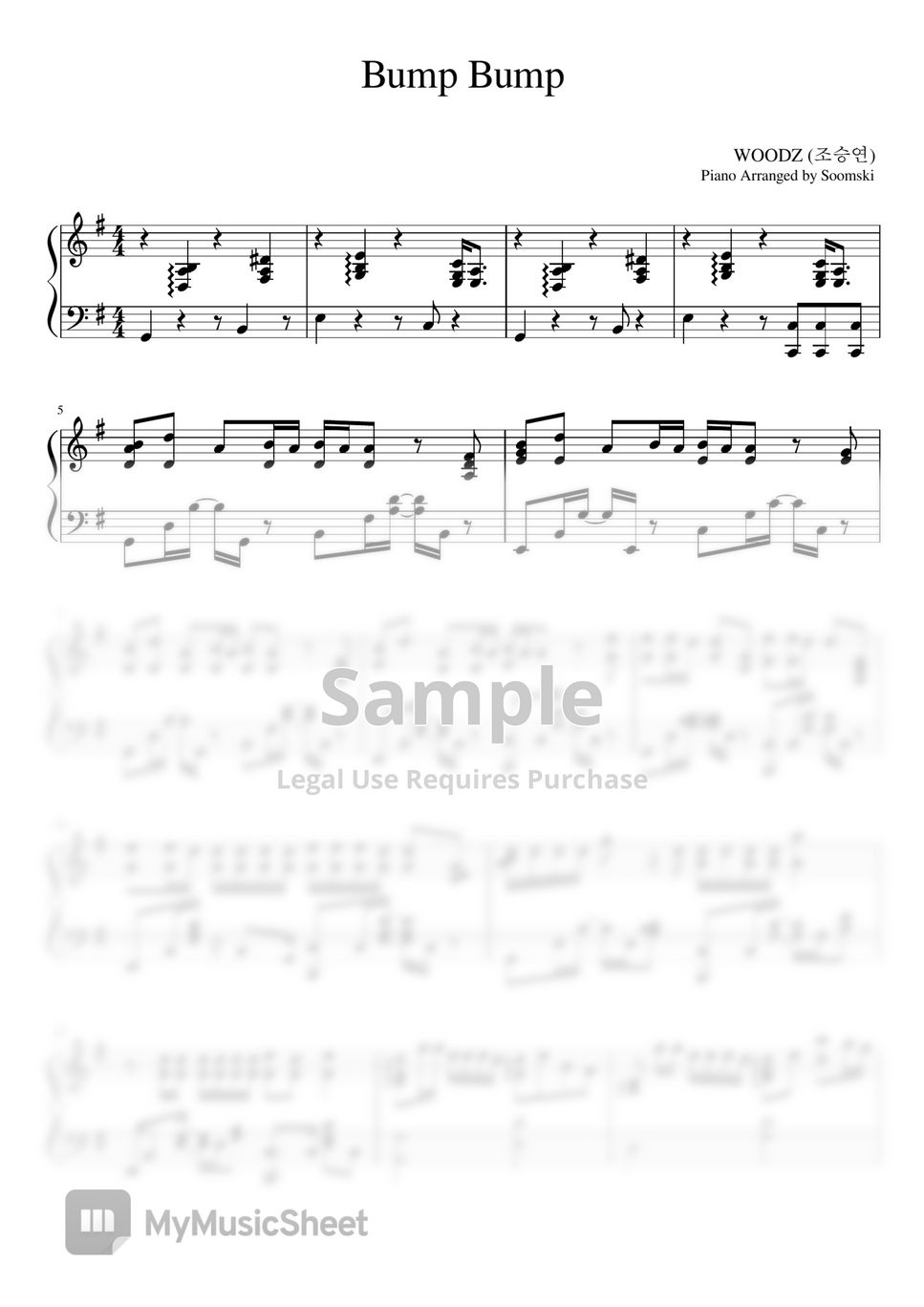 WOODZ (조승연) - Bump Bump 악보