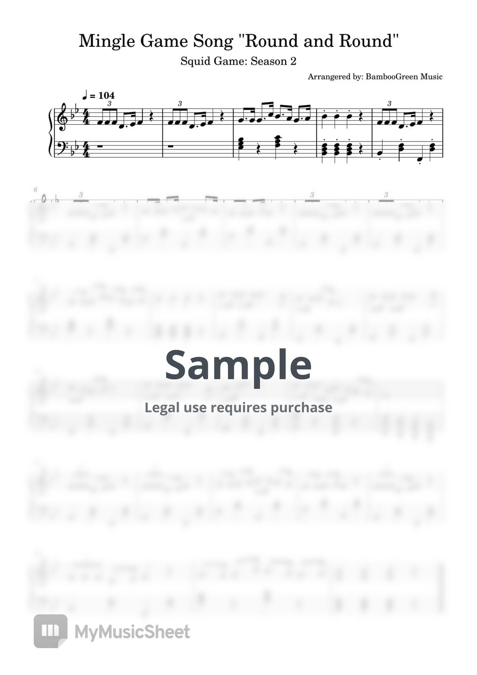 Squid Game: season2 - Mingle Game "Round and Round" Sheets by BambooGreen Music