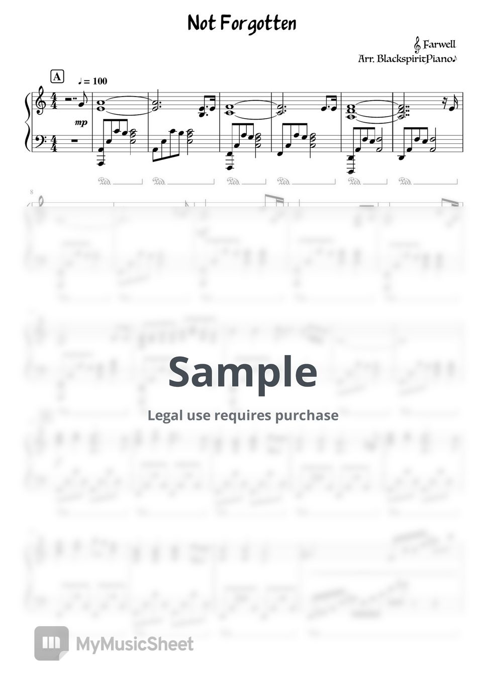 Farwell - Not Forgotten Sheets by BlackspiritPiano