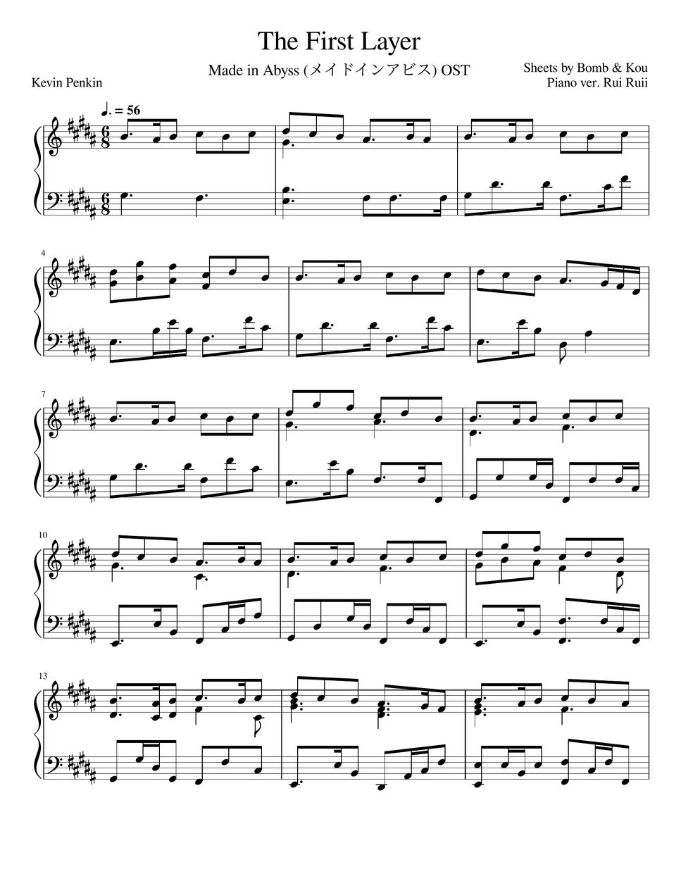 Made in Abyss - The First Layer (Rui Ruii) Sheet by Rui Ruii