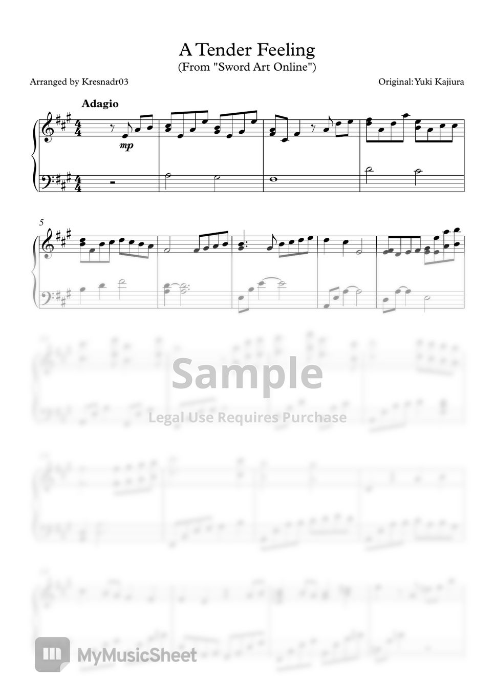 Yuki Kajiura - A Tender Feeling Sheets by Kresnadr03