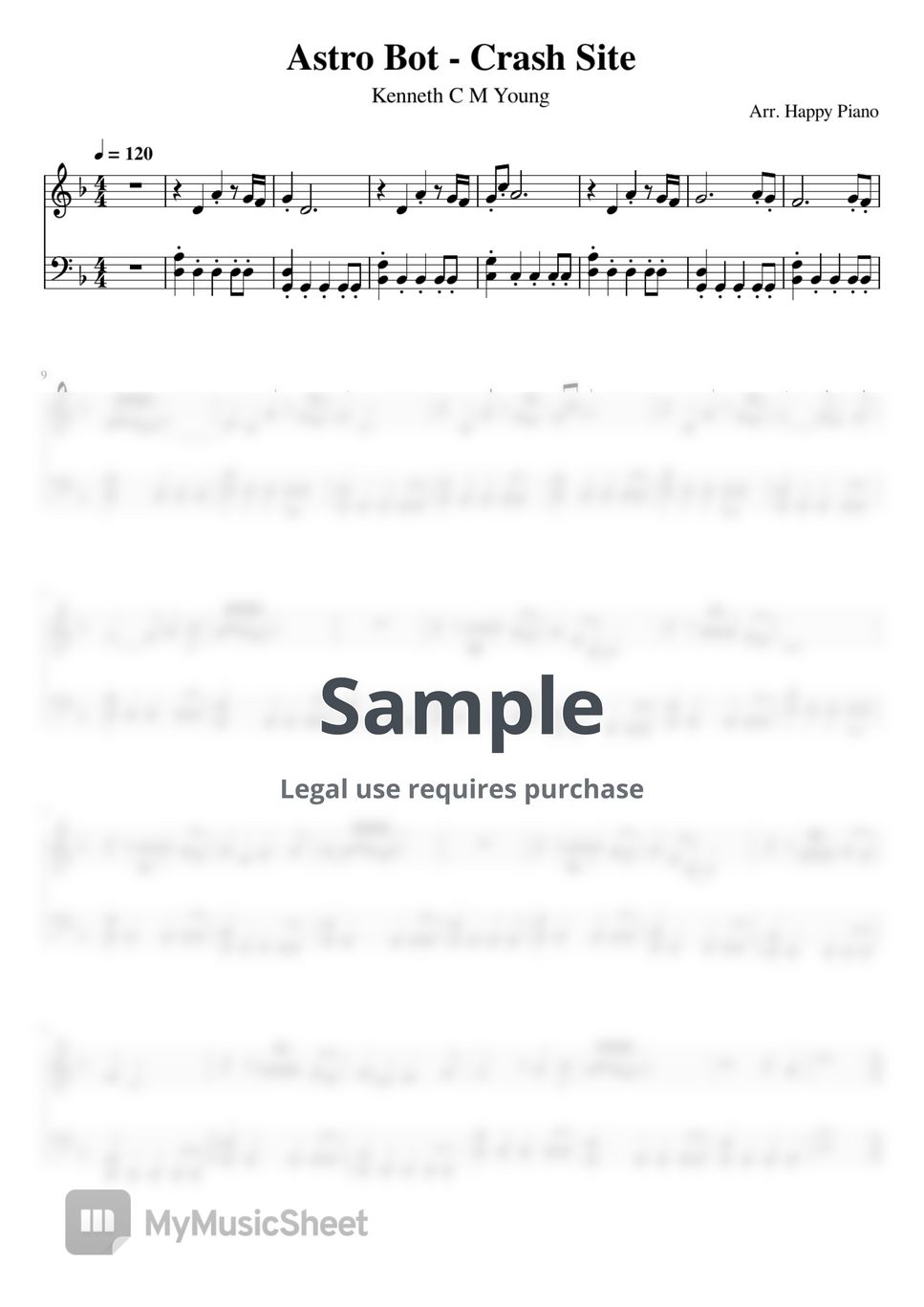 Kenneth C M Young - Astro Bot - Crash Site Sheet Music by Happy Piano
