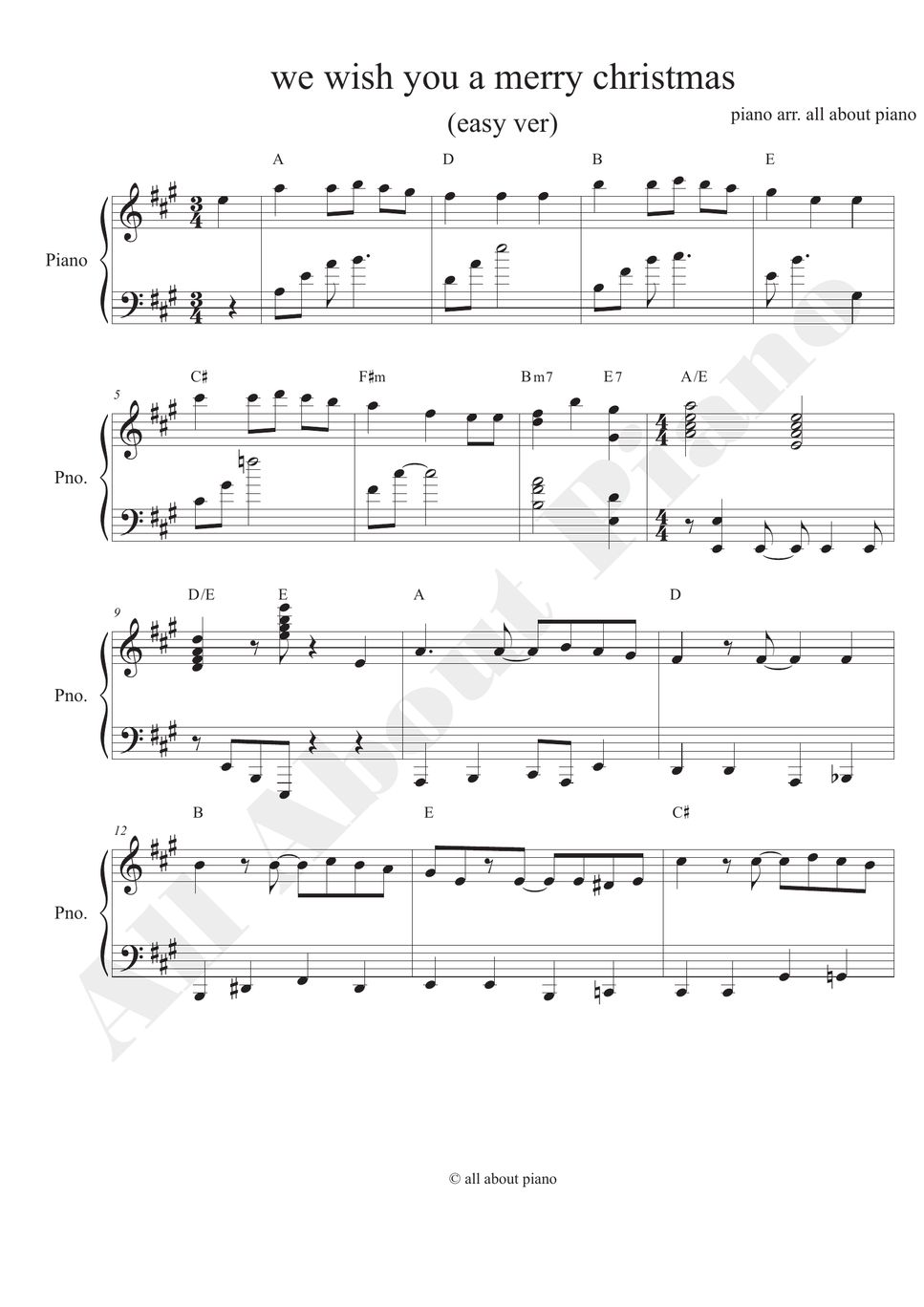 Christmas Carol - We Wish You A Merry Christmas (jazz ver) Sheet by all ...
