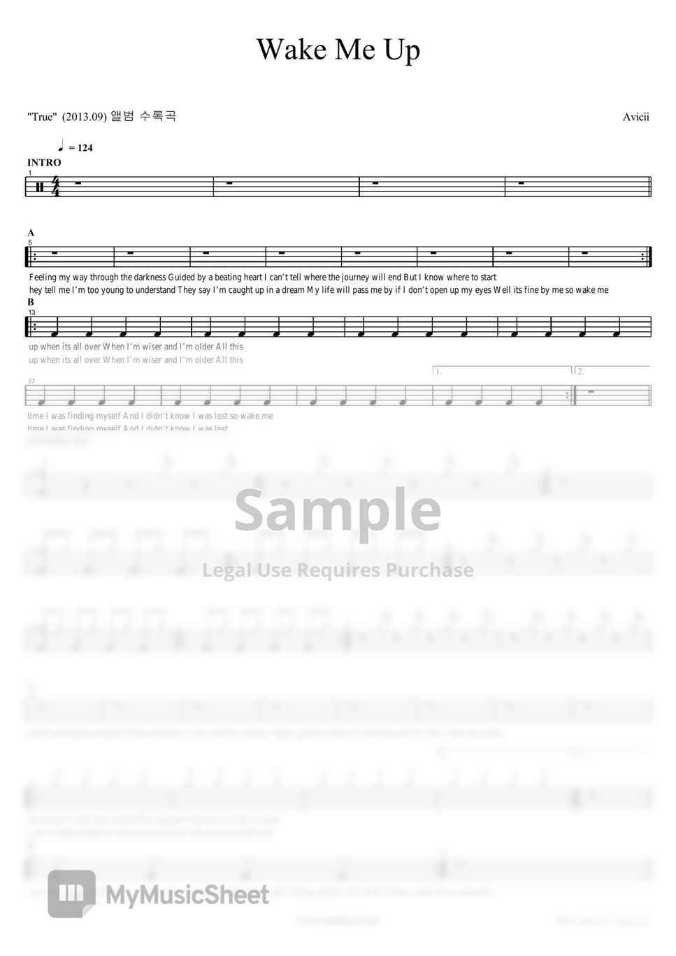 Avicii - Wake Me Up Sheets by COPYDRUM