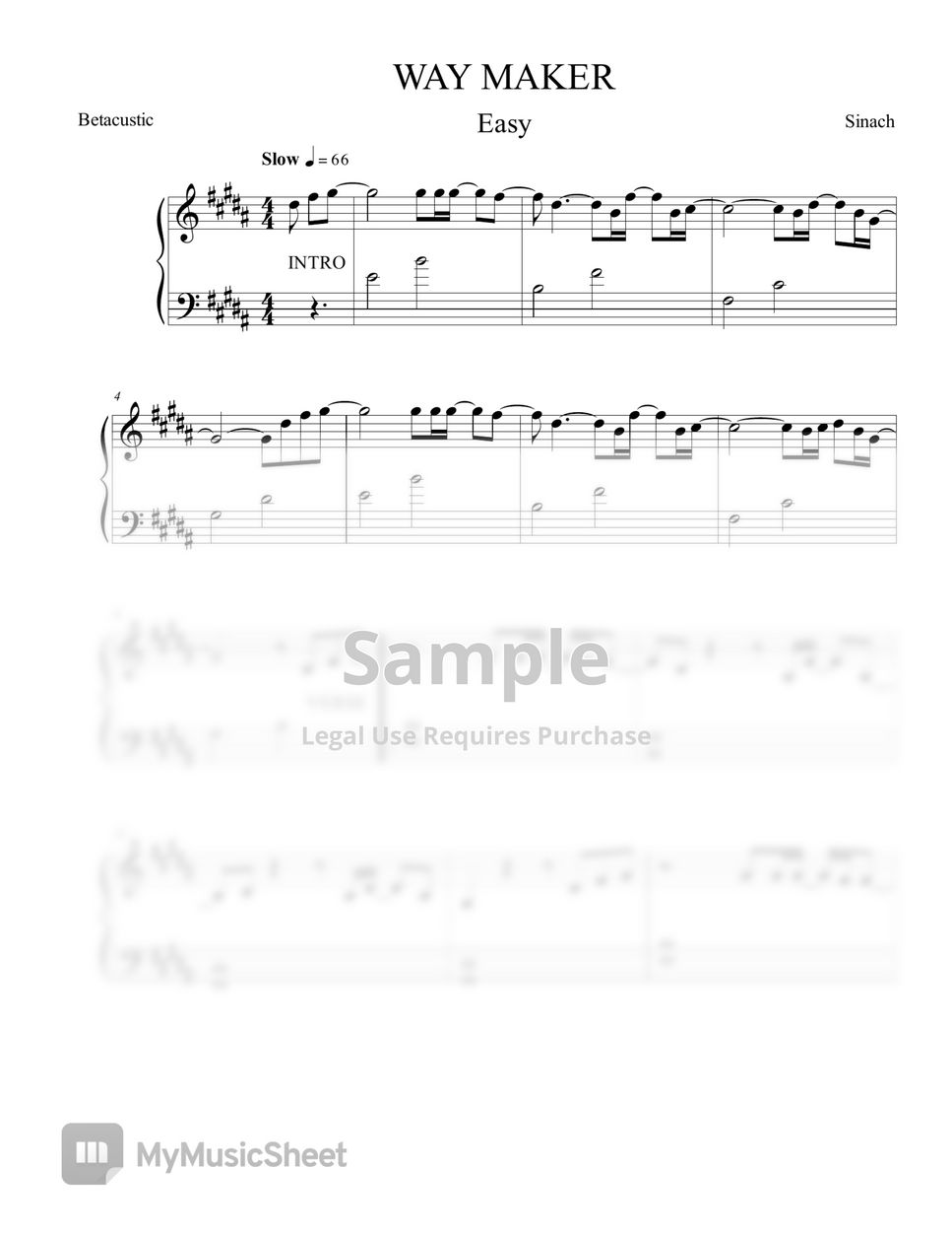 Way Maker - Sinach 악보