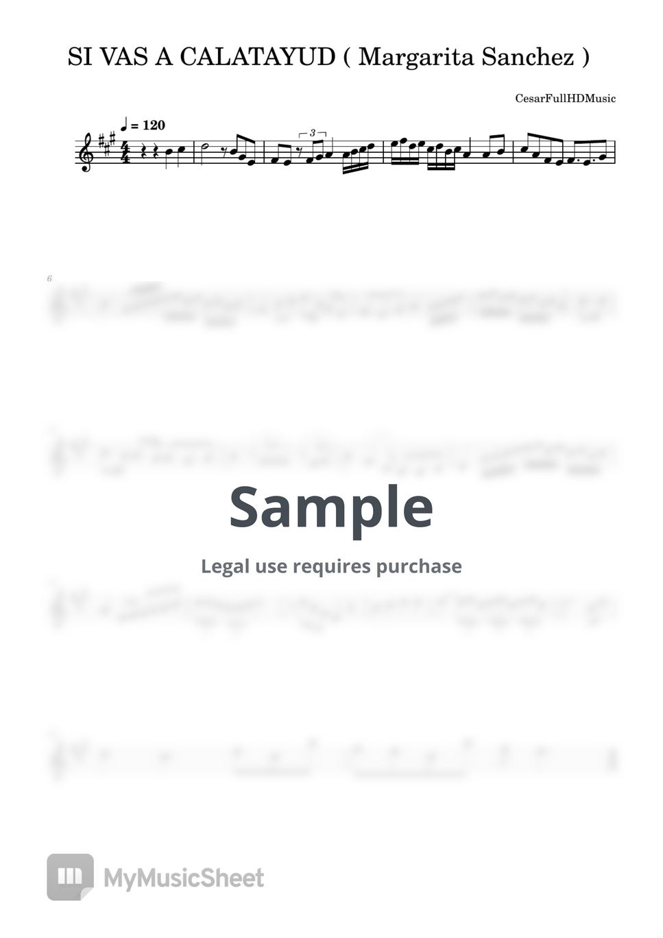 Margarita Sanchez - SI VAS A CALATAYUD Sheet Music