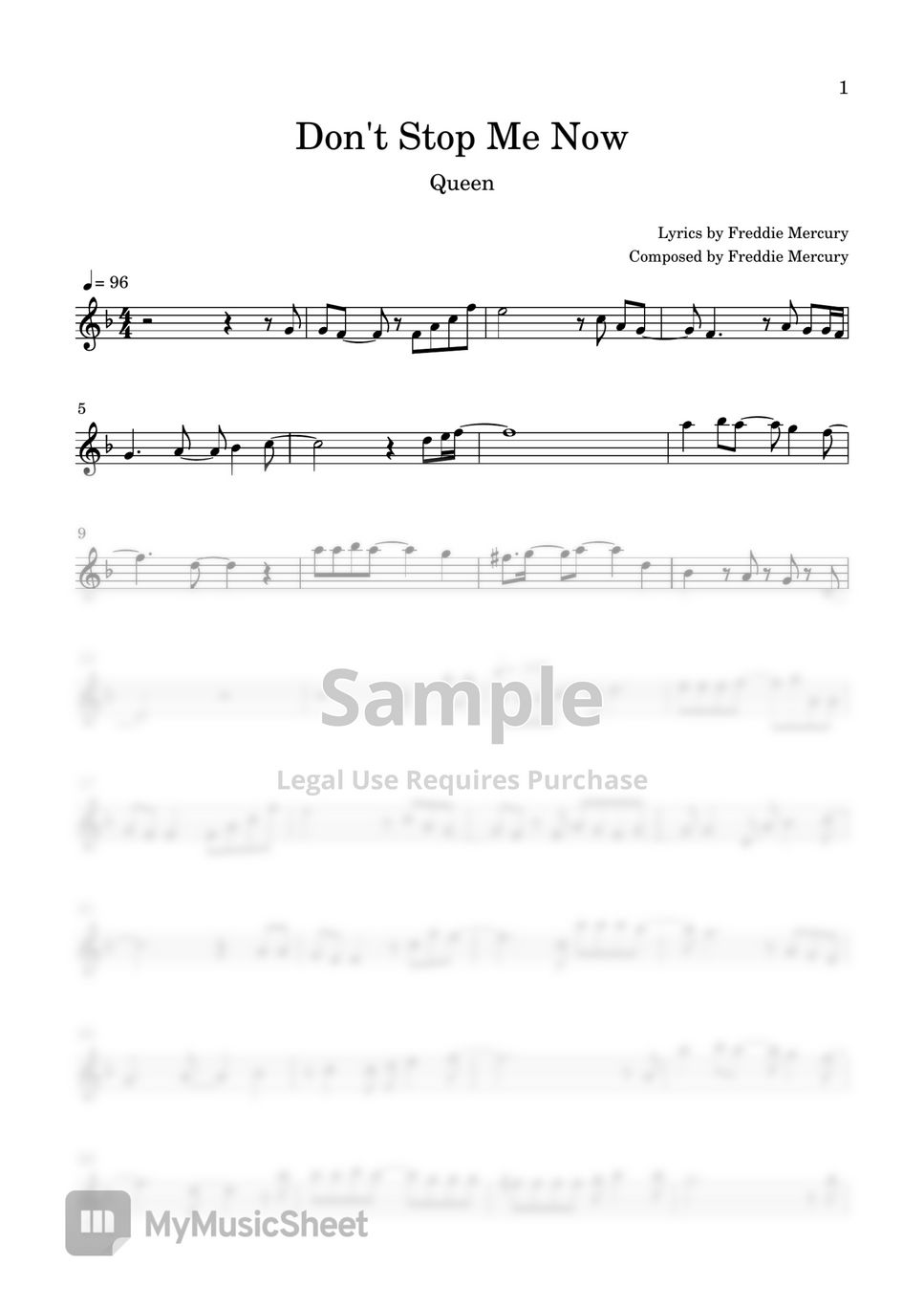 Queen / クイーン - Don't Stop Me Now Sheets by Kaho