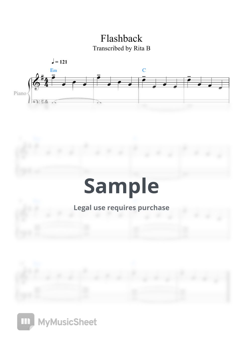 DELTARUNE - Flashback (Excerpt) Sheet Music by Rita B